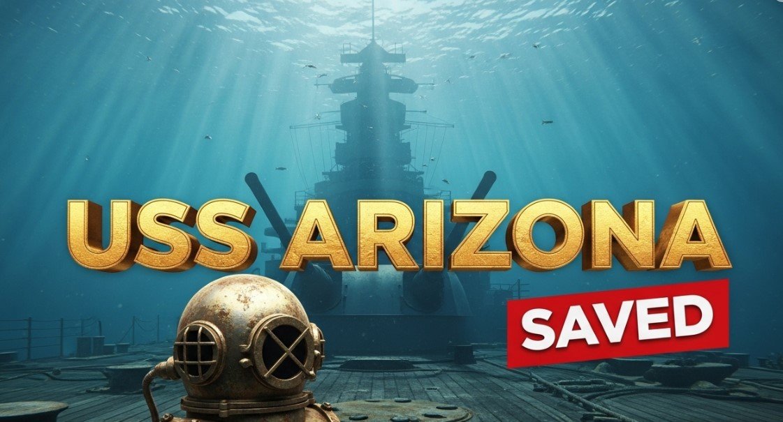 Navy Saves USS Arizona Wreck From Crushing Concrete Weight